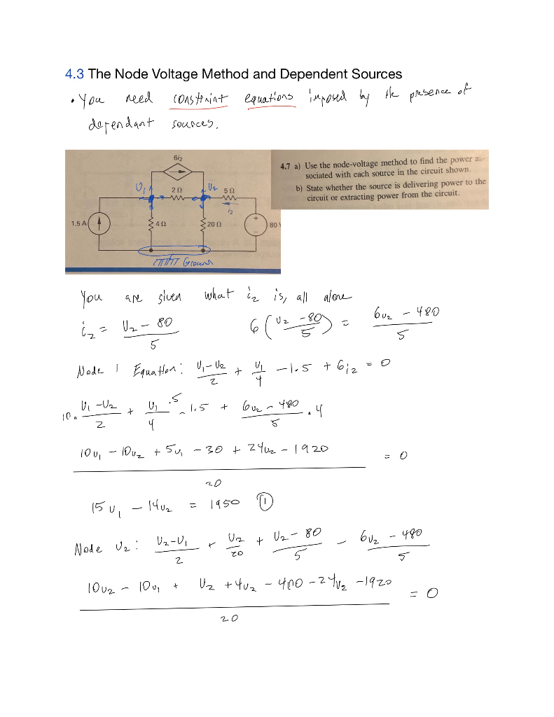 Solved 4.3 The Node Voltage Method and Dependent Sources | Chegg.com
