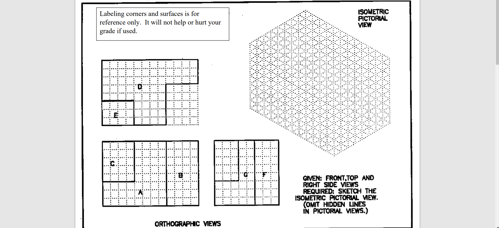 Solved Labeling corners and surfaces is for reference only. | Chegg.com