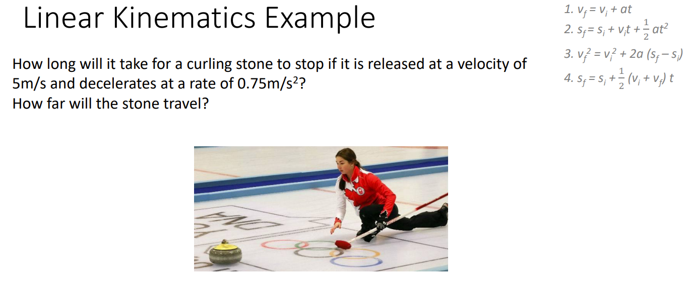 Solved Linear Kinematics Example How long will it take for a | Chegg.com