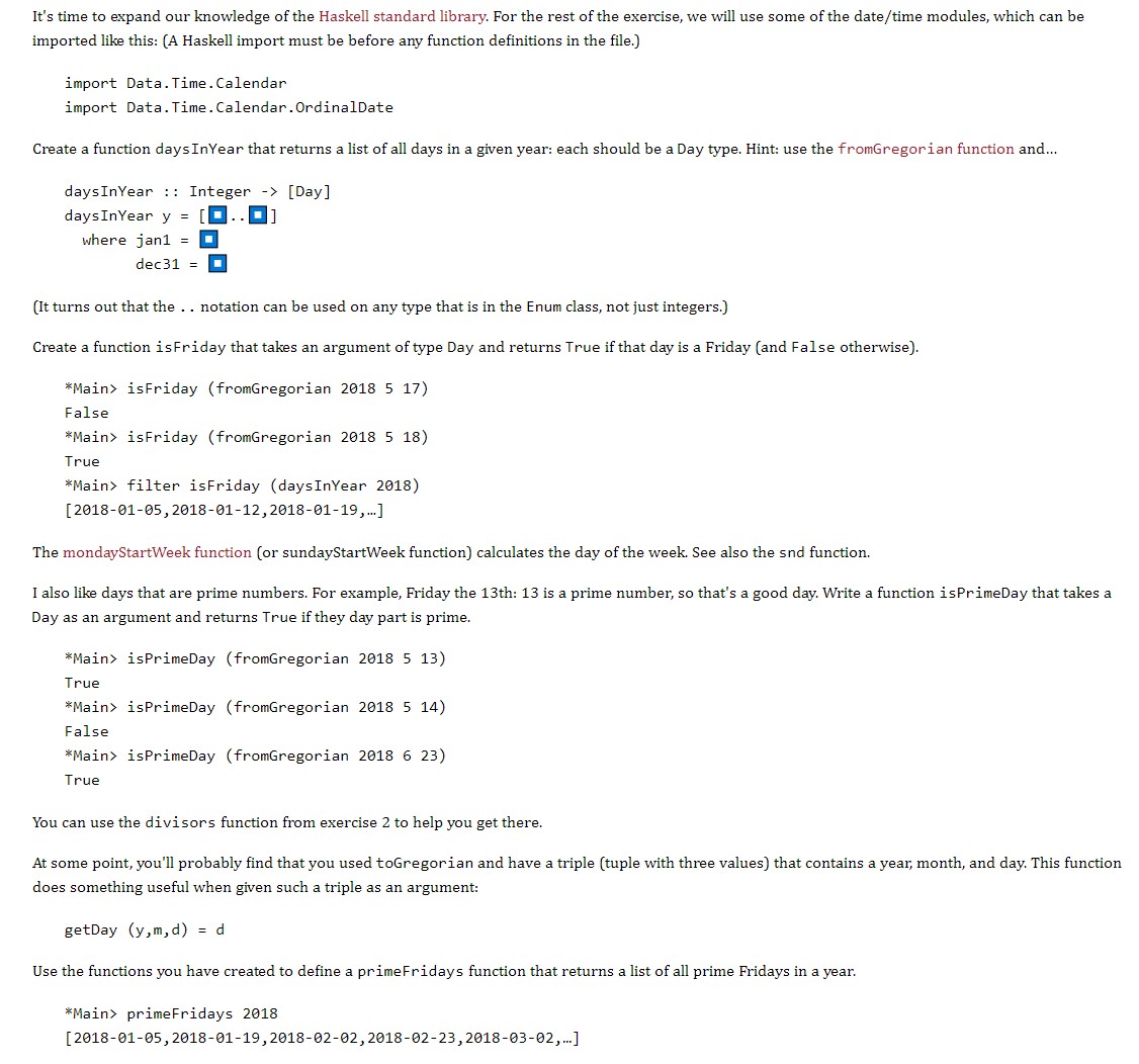 Solved It's time to expand our knowledge of the Haskell | Chegg.com