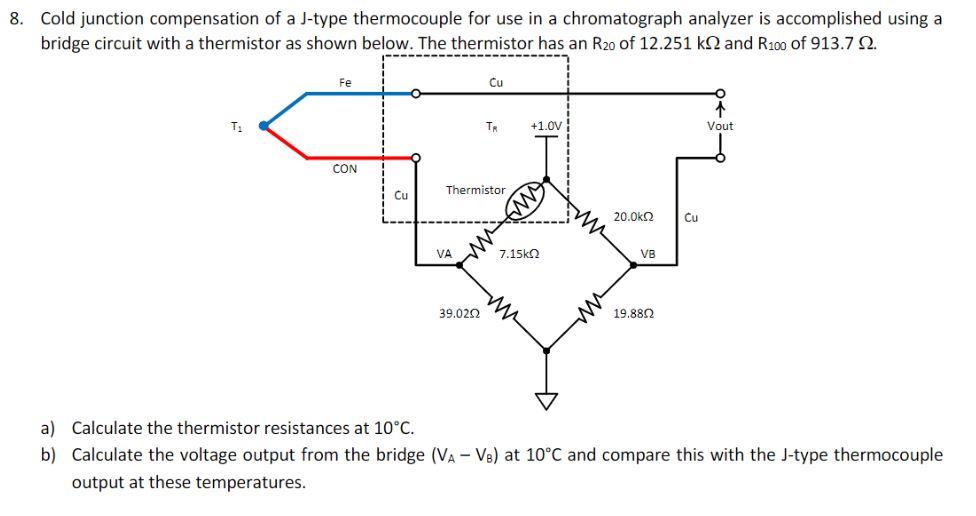 Solved 8. Cold junction compensation of a J-type | Chegg.com