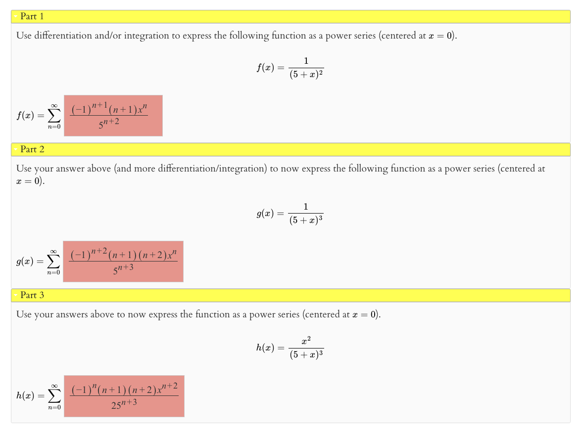 Solved Use differentiation and/or integration to express the | Chegg.com