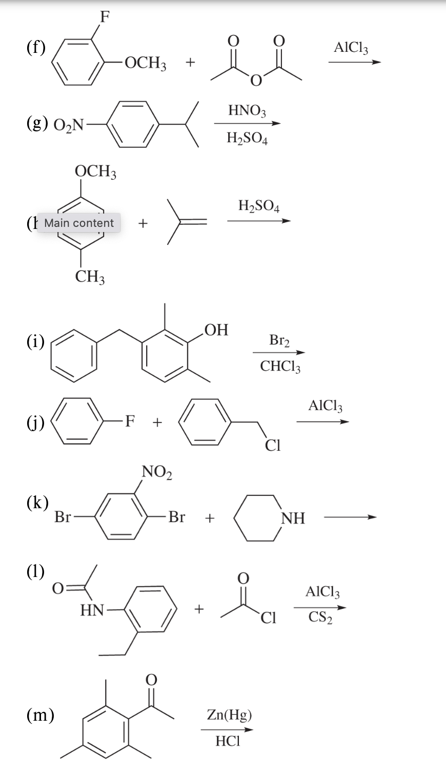 Solved Predict a product of those organic reactions. If | Chegg.com