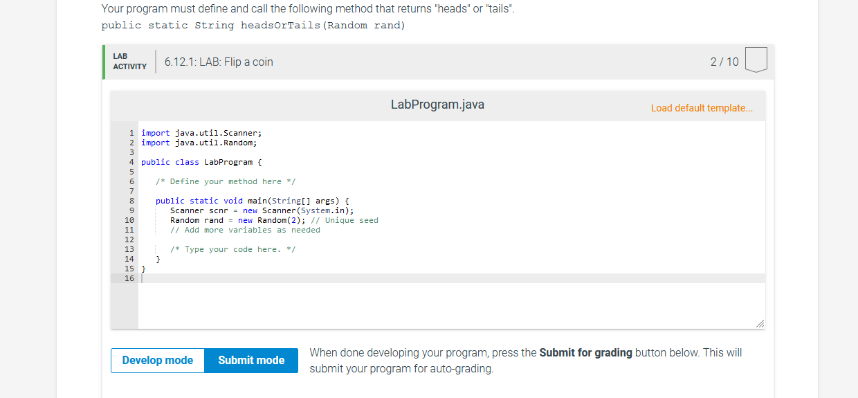 612 Lab Flip A Coin Write A Program That Simulates