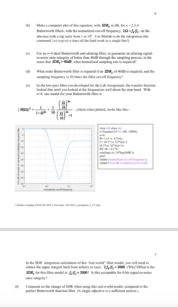 1. Aliasing filters to reduce the aliasing noise in a | Chegg.com