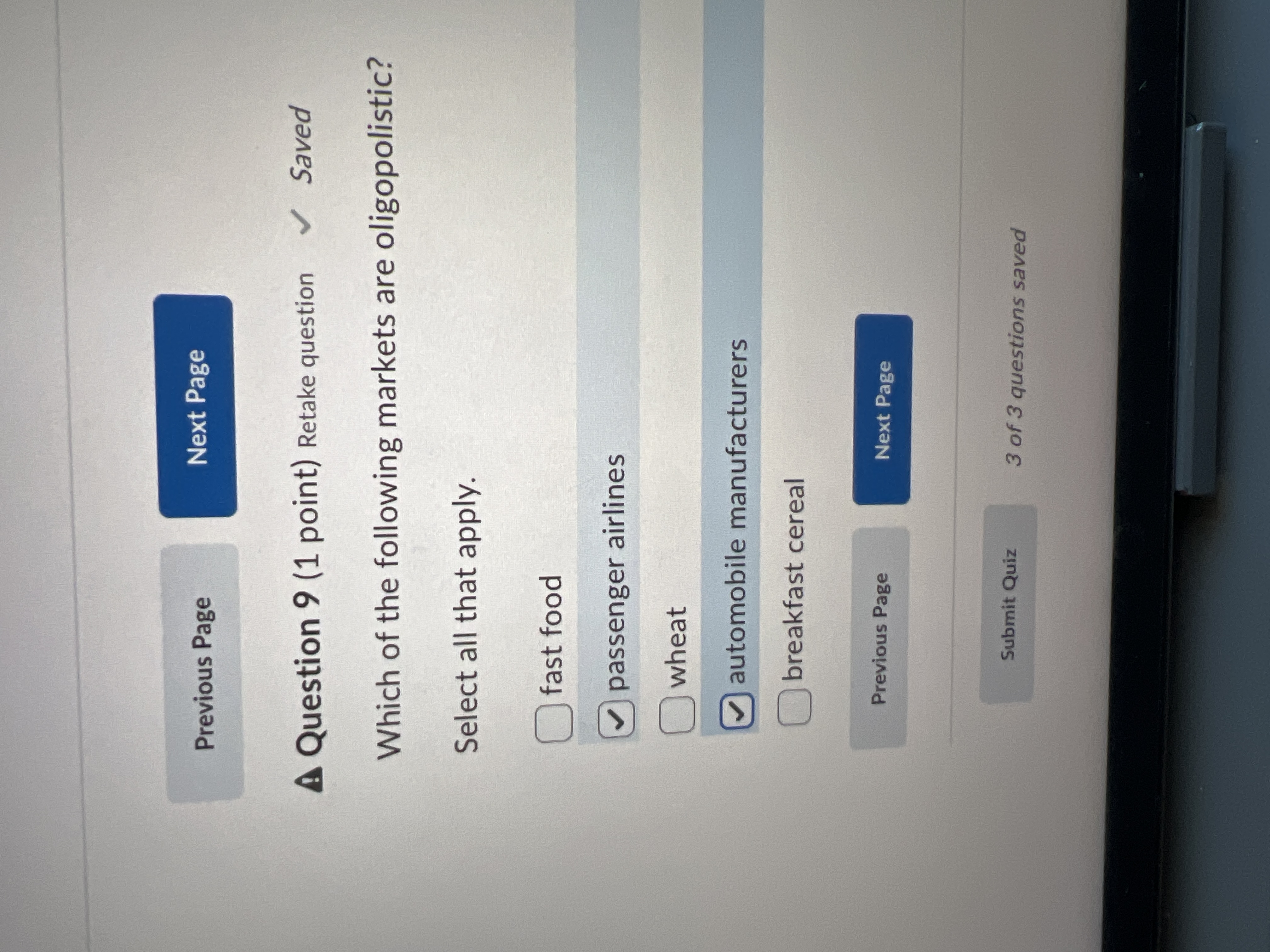 Solved Question 9 (1 ﻿point) ﻿Retake questionWhich of the | Chegg.com