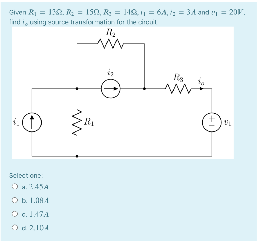 Solved = = 20V, Given R1 1312, R2 1512, R3 1492, 11 = 6A, 12 | Chegg.com
