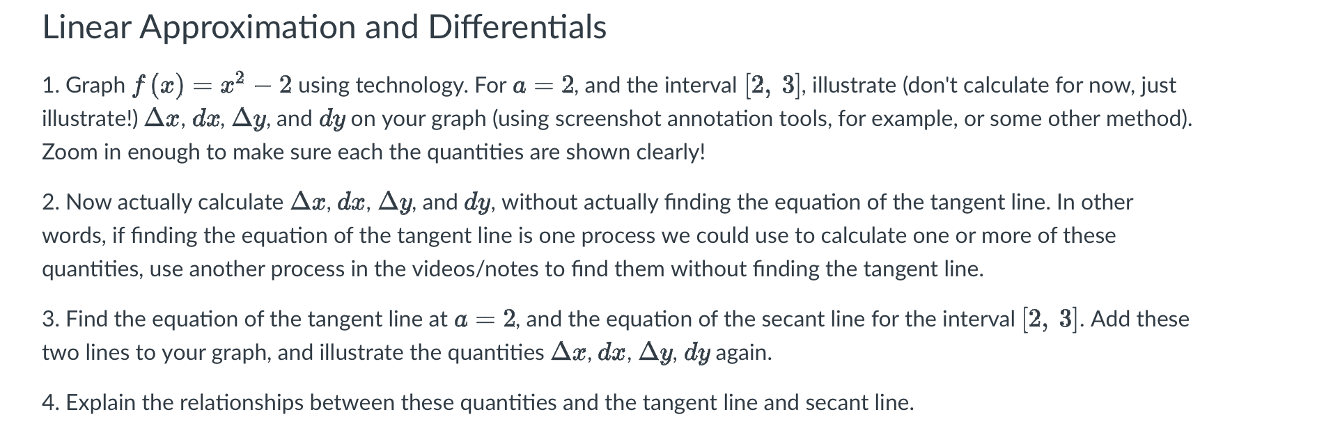 Solved Linear Approximation And Differentials 1. Graph 