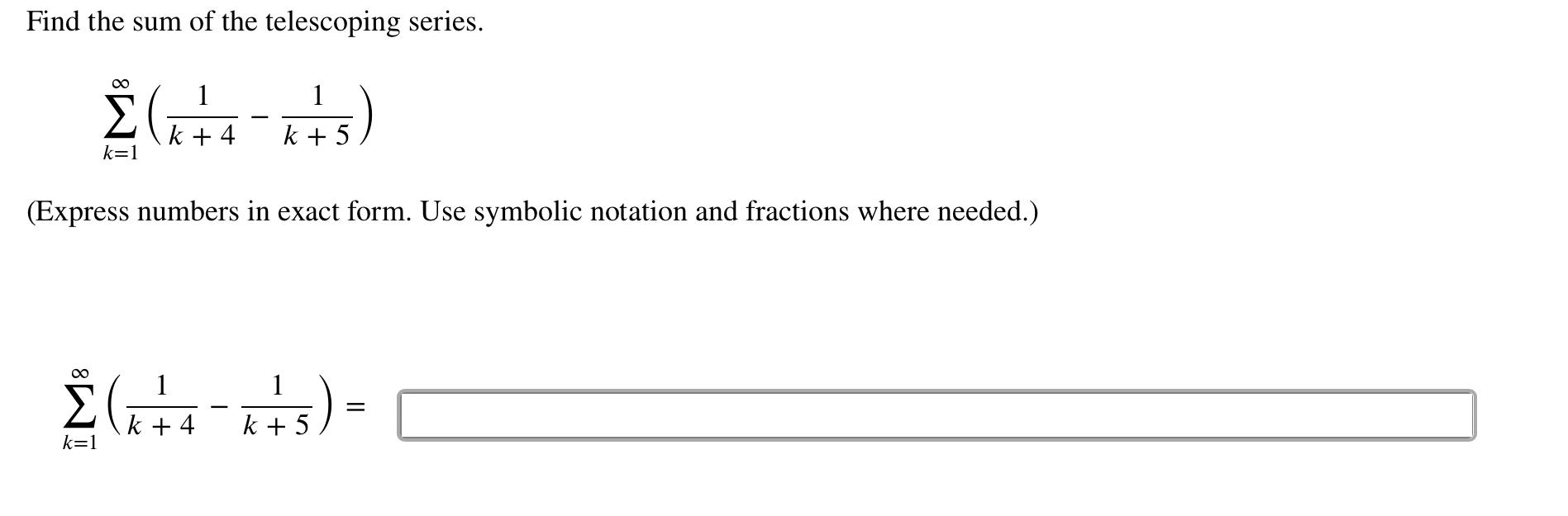 Solved Find the sum of the telescoping series. | Chegg.com