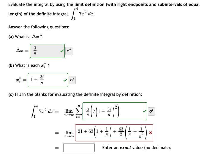 Solved Evaluate the integral by using the limit definition | Chegg.com