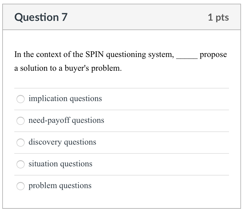 Solved Question 7 1 pts propose In the context of the SPIN | Chegg.com