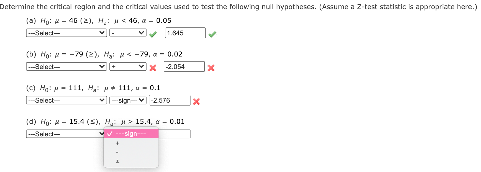 Solved Determine the critical region and the critical values | Chegg.com