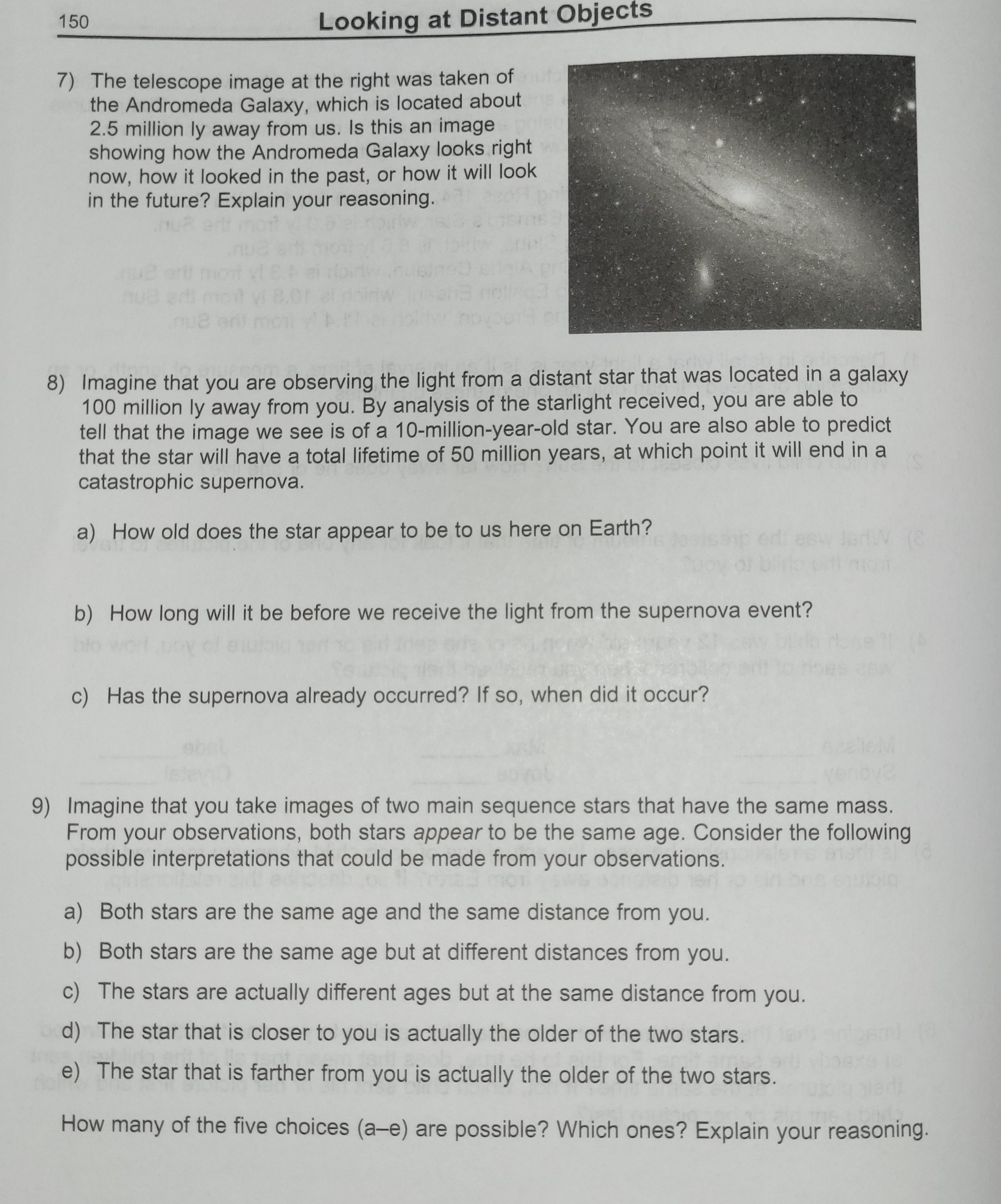 Solved 150 Looking at Distant Objects 7) The telescope image | Chegg.com