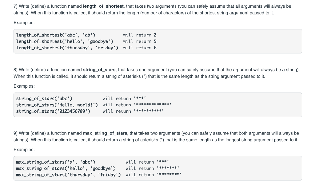 Solved Ten Functions 1) Write (define) a function named | Chegg.com