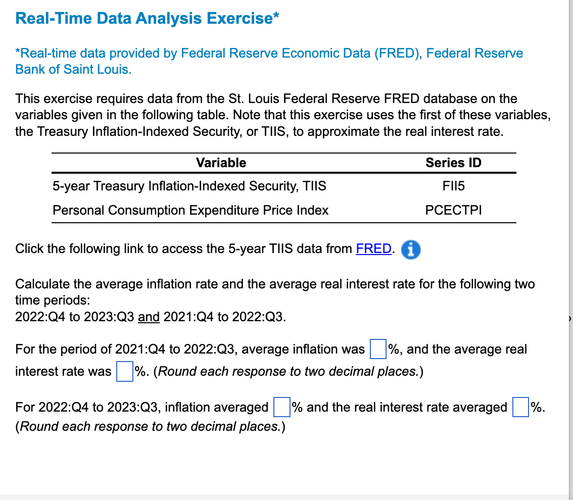 Real-Time Data Analysis Exercise* *Real-time data | Chegg.com