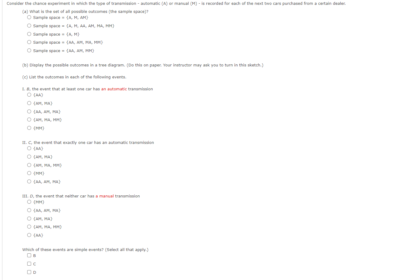 Solved Consider the chance experiment in which the type of | Chegg.com