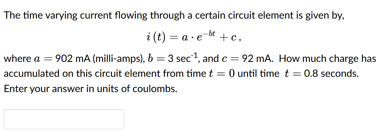 Solved The time varying current flowing through a certain | Chegg.com