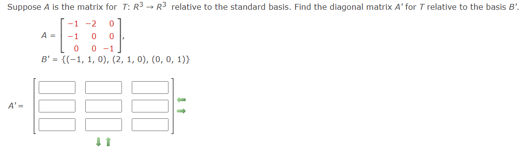 Solved Suppose A ﻿is the matrix for T:R3→R3 ﻿relative to the | Chegg.com