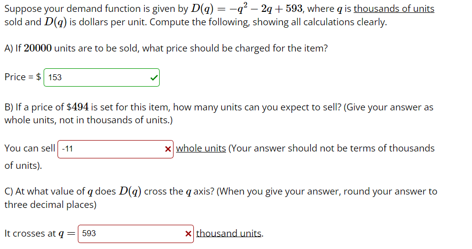 Solved Suppose your demand function is given by | Chegg.com Solved Suppose your demand function is given by | Chegg.com