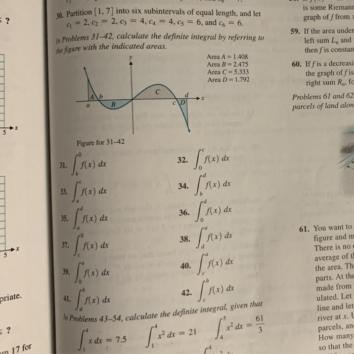 Solved For problems 31-38, calculate the definite integral | Chegg.com