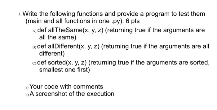 Solved . Write the following functions and provide a program | Chegg.com