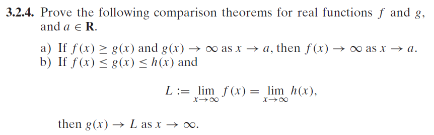 Solved 2.4. Prove the following comparison theorems for real | Chegg.com