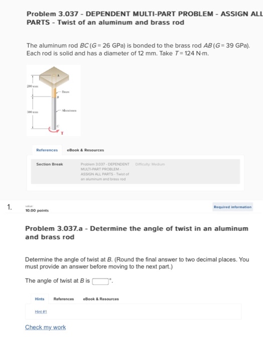 Solved Problem 3.037-DEPENDENT MULTI-PART PROBLEM-ASSIGN ALL | Chegg.com