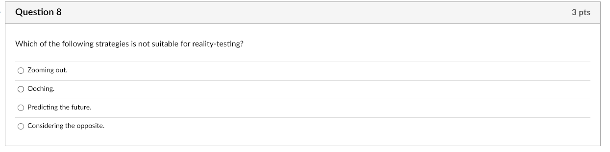 Solved Question 8 3 pts Which of the following strategies is | Chegg.com