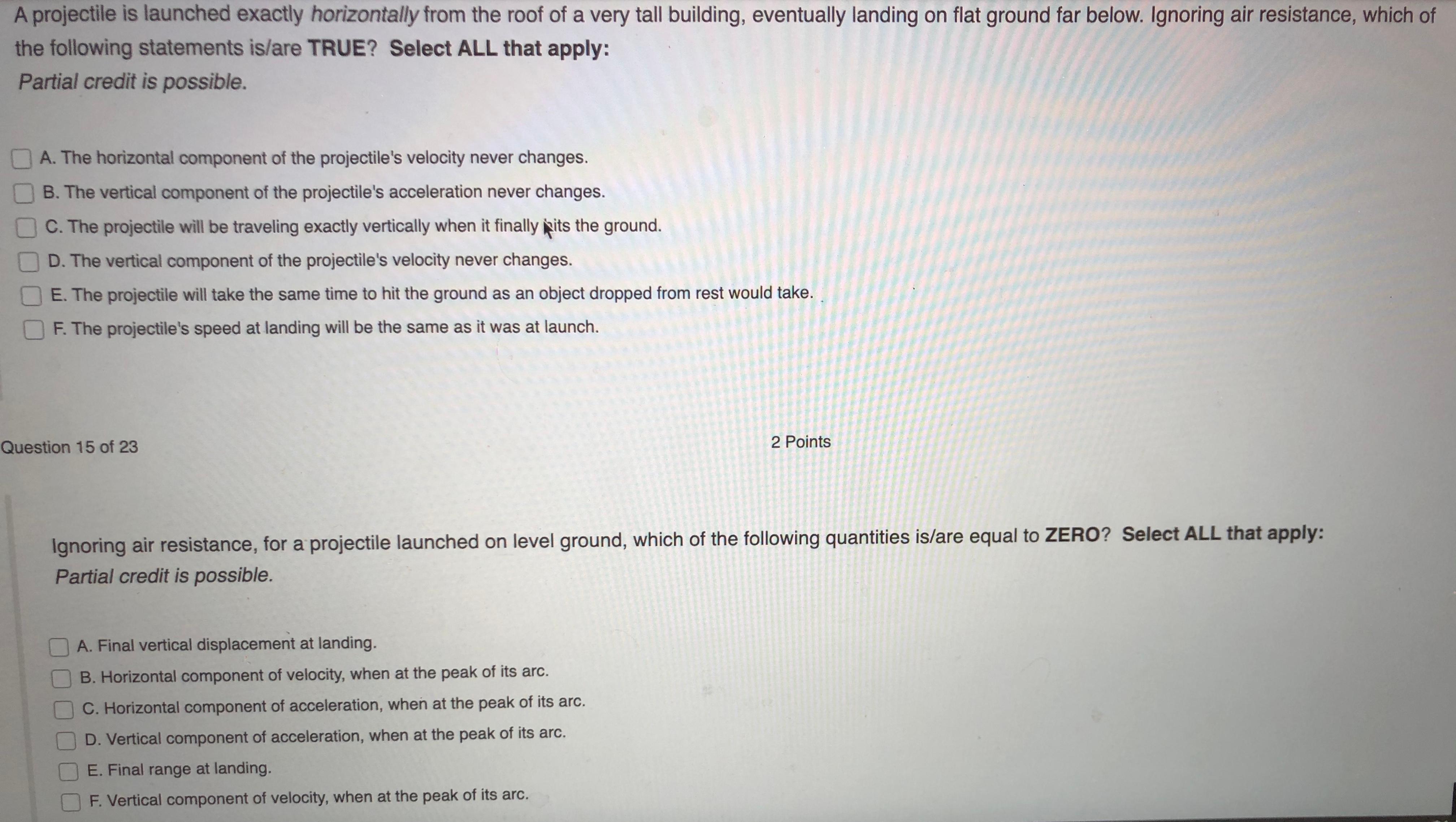 Solved A projectile is launched exactly horizontally from | Chegg.com