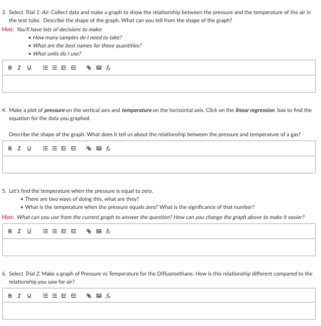 Solved Pressure vs Temperature for Gases Let's start by | Chegg.com
