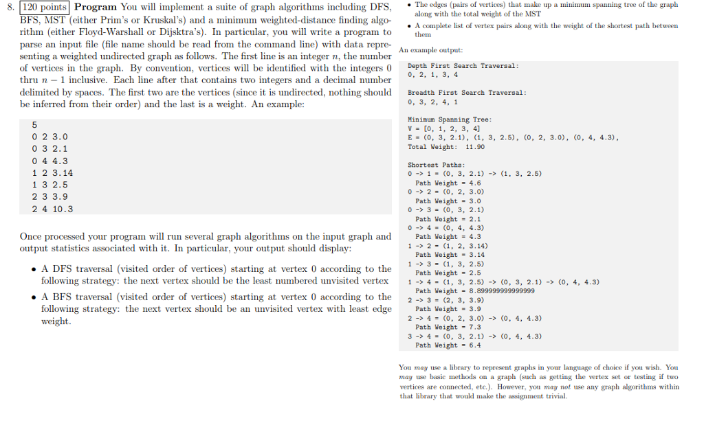 Solved 8. 120 points Program You will implement a suite of | Chegg.com