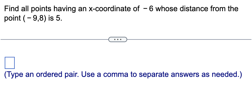 Solved Find all points having an x-coordinate of −6 whose | Chegg.com