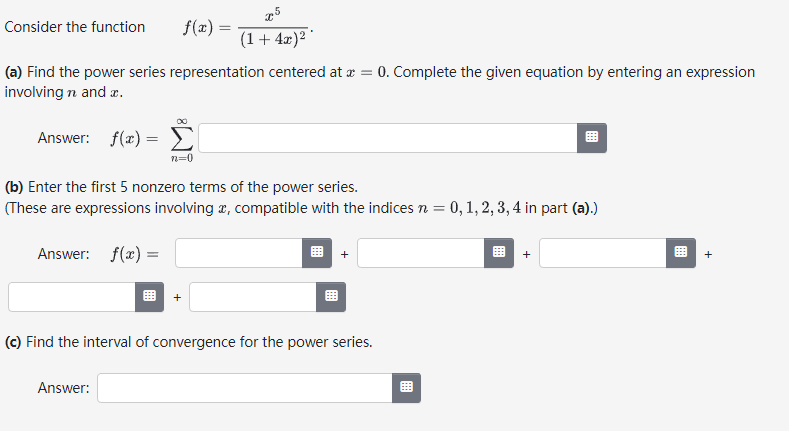 Solved Consider the function f(x)=(1+4x)2x5. (a) Find the | Chegg.com