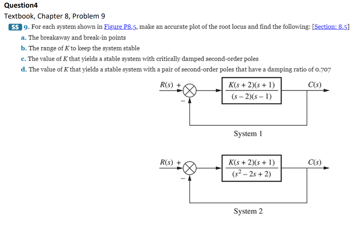 Solved Question 4 Textbook, Chapter 8, Problem 9 SS 9. For | Chegg.com