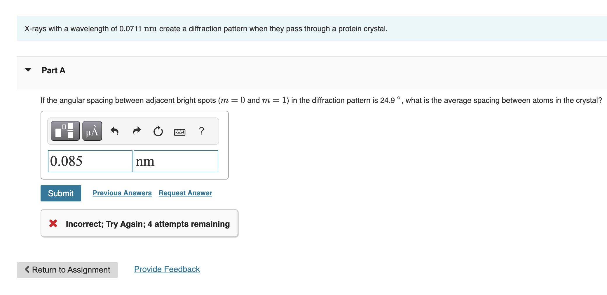 Solved X-rays with a wavelength of 0.0711nm ﻿create a | Chegg.com