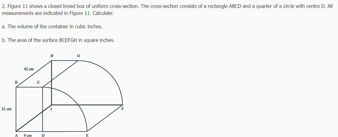 Solved 1. Calculate the volume and surface area of the 3D | Chegg.com