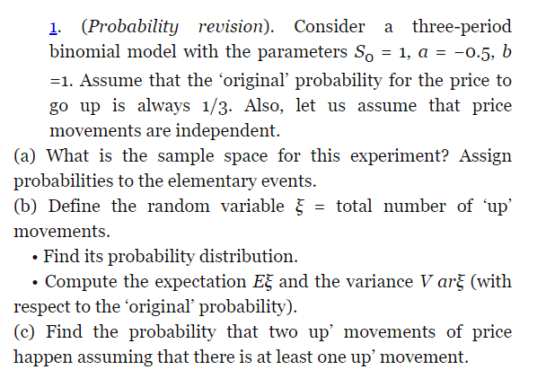 1. (Probability revision). Consider a three-period | Chegg.com
