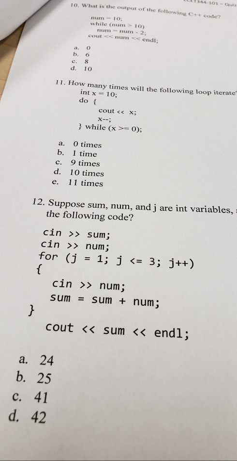 Solved True 2Assume all variables are properly declared. The | Chegg.com