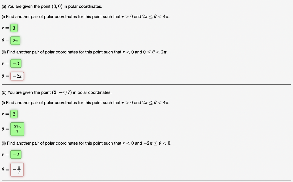 Solved (a) You are given the point (3,0) in polar | Chegg.com