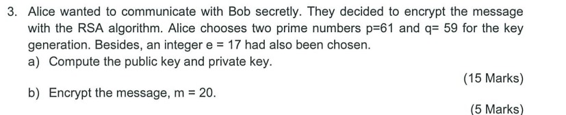 Solved Alice wanted to communicate with Bob secretly. ﻿They | Chegg.com