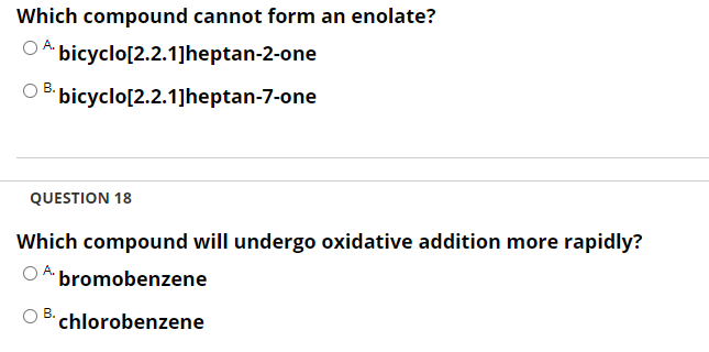 Solved Which compound cannot form an enolate? | Chegg.com