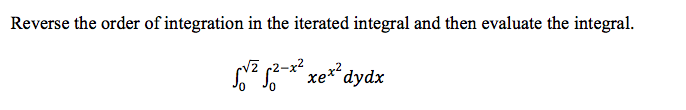 Solved Reverse the order of integration in the iterated | Chegg.com