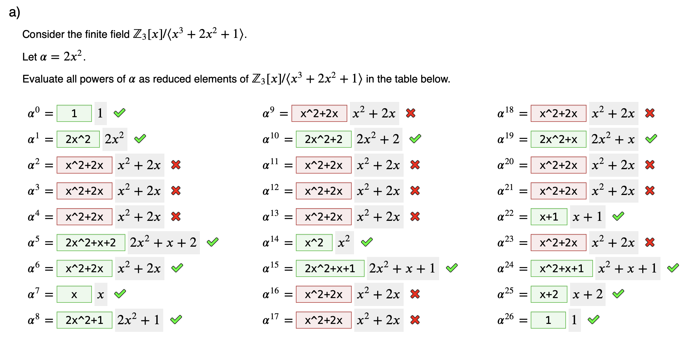 Solved Consider the finite field \\( \\mathbb{Z}_{3}[x] | Chegg.com