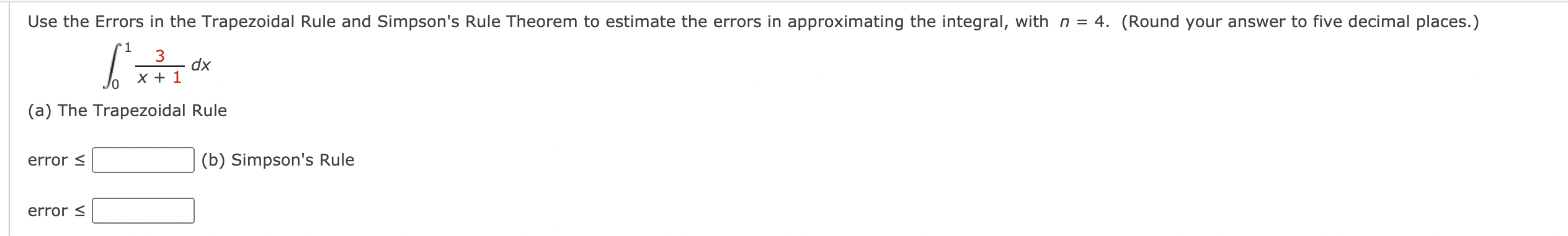 Solved Use the Errors in the Trapezoidal Rule and Simpson's | Chegg.com