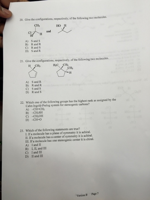 Solved Give the configurations, respectively, of the | Chegg.com