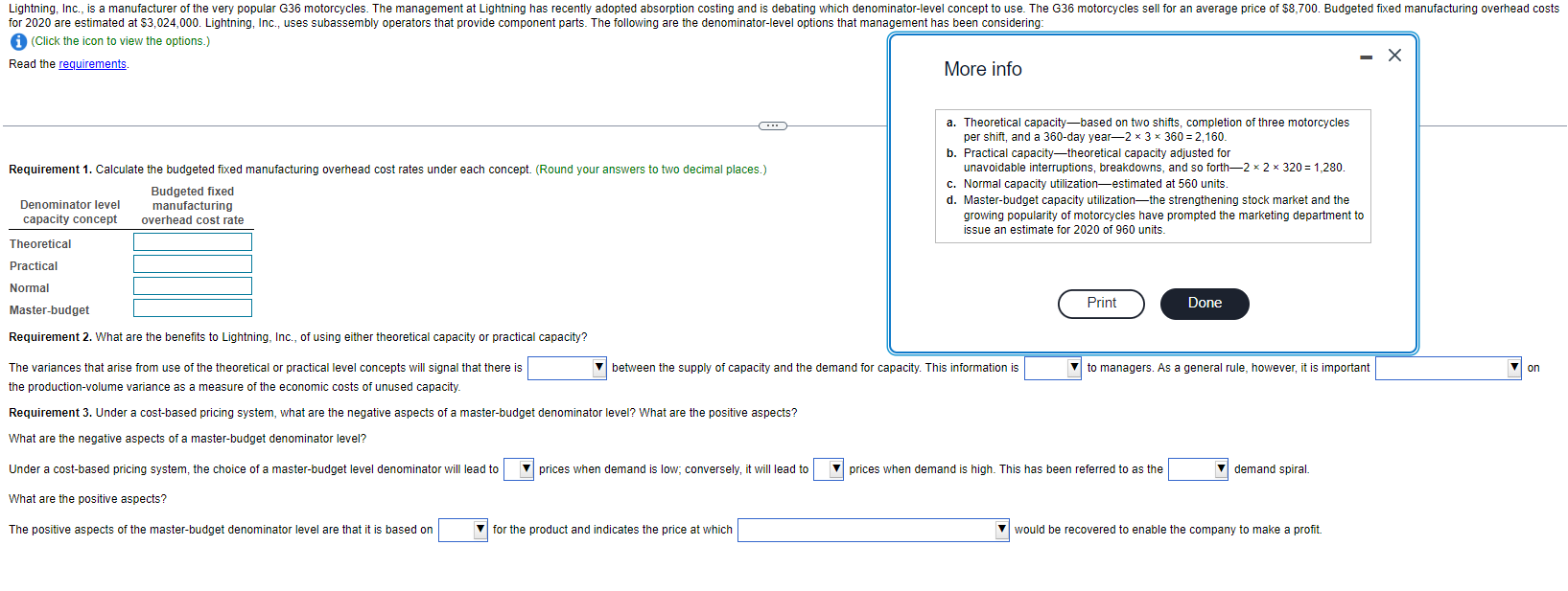 Solved Read the More info Requirement 1. Calculate the | Chegg.com