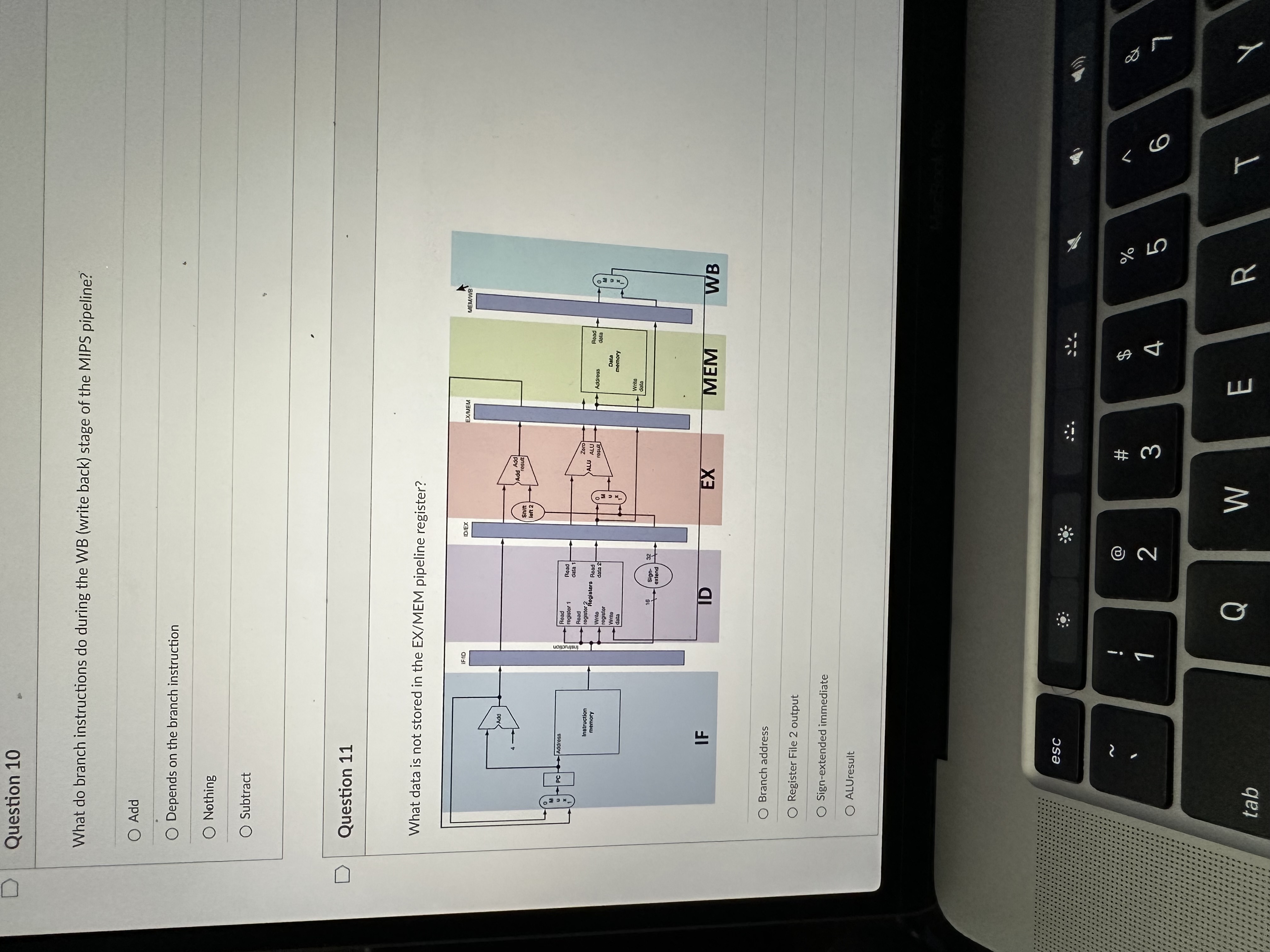 Solved What do branch instructions do during the WB (write | Chegg.com