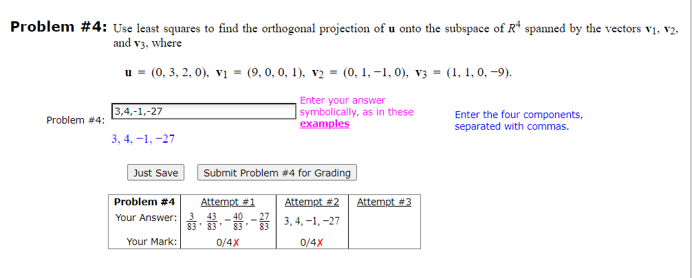 Solved Problem #4: Use least squares to find the orthogonal | Chegg.com