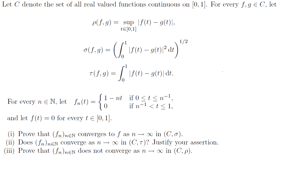 Solved Let C denote the set of all real valued functions | Chegg.com