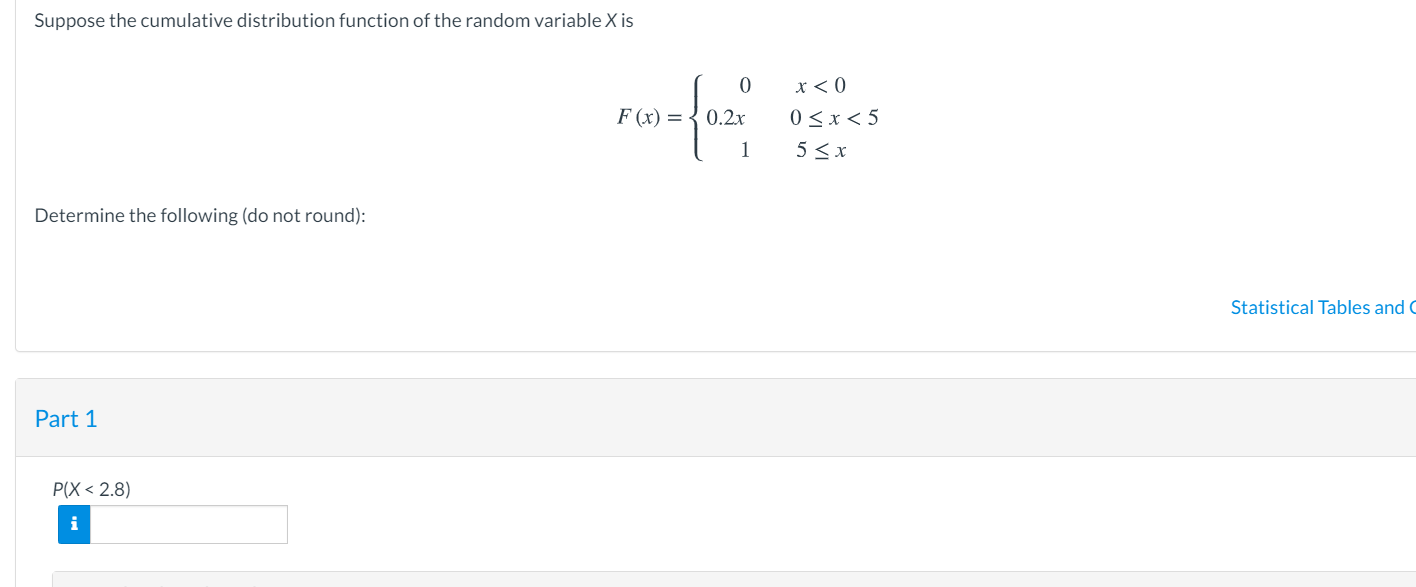 Solved Suppose The Cumulative Distribution Function Of The
